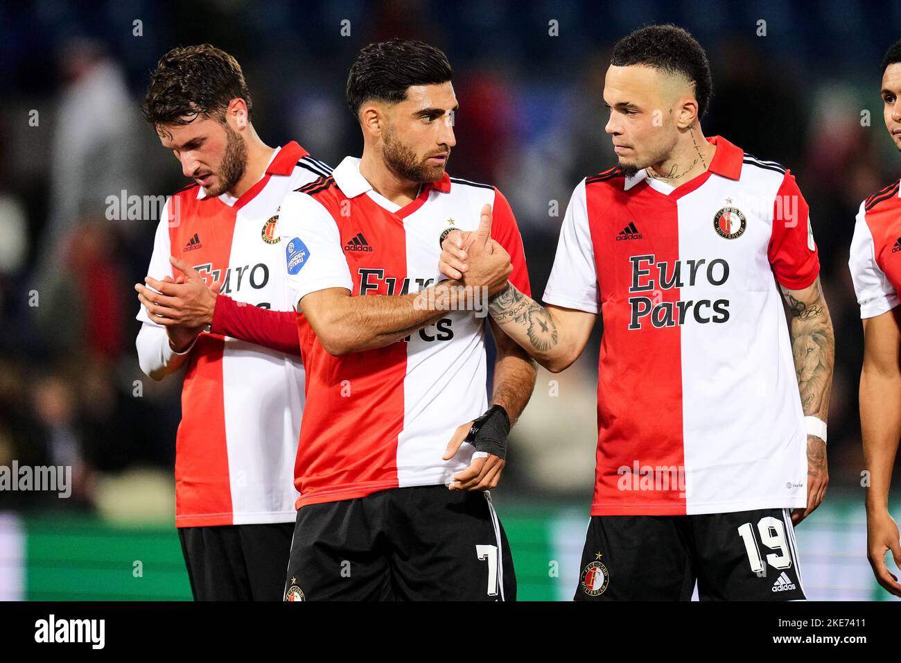 Rotterdam - Alireza Jahanbakhsh of Feyenoord, Quilindschy Hartman of ...