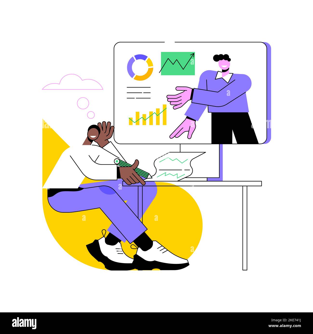 B2B marketing isolated cartoon vector illustrations. Student having ...