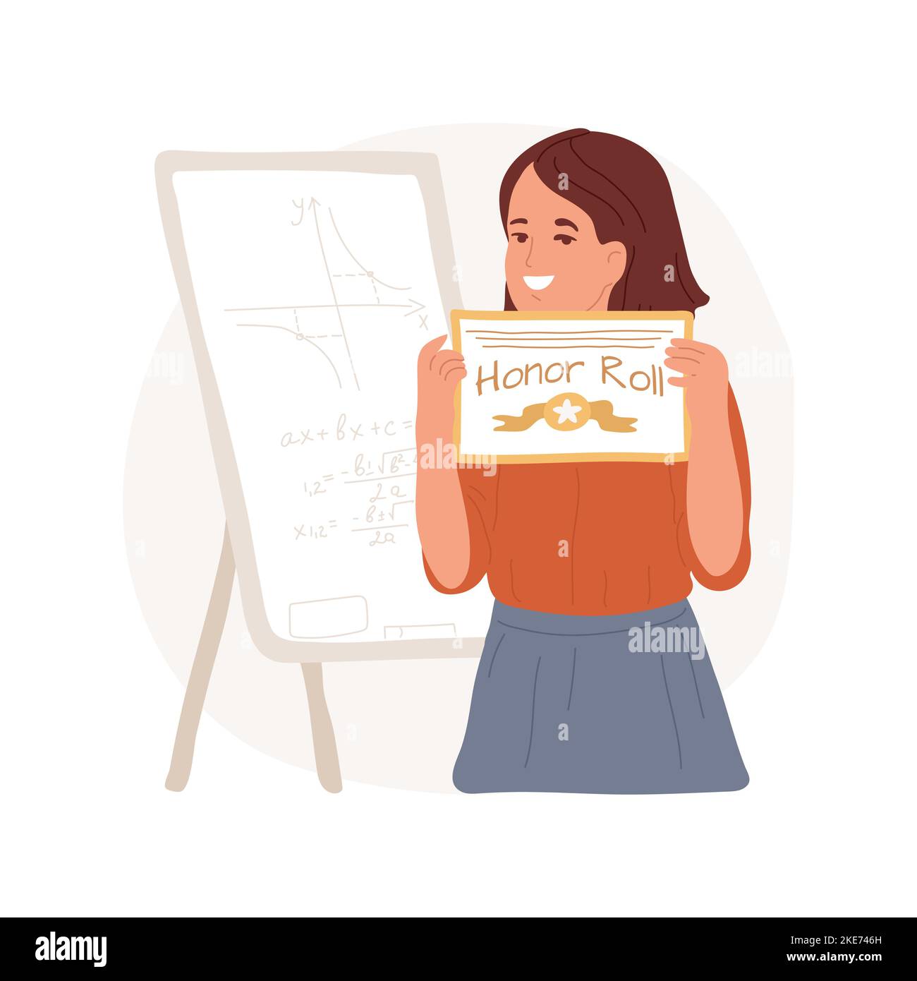 Getting honor roll isolated cartoon vector illustration. Smiling ...