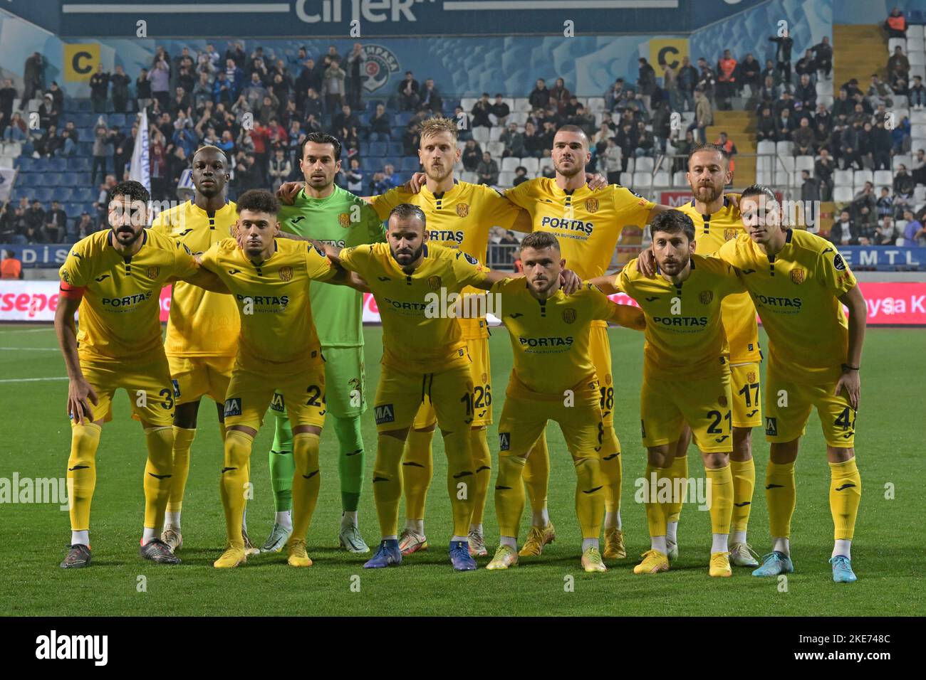 ISTANBUL - (back lr) Ali Sowe or MKE Ankaragucu, MKE Ankaragucu ...