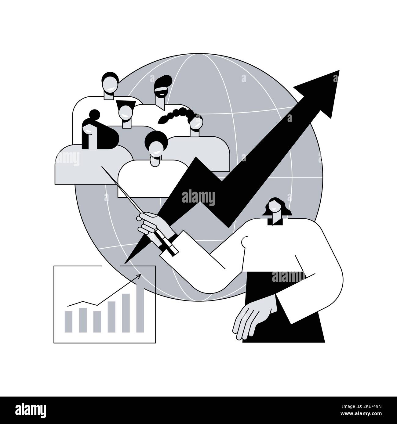 Population growth abstract concept vector illustration. Census service ...