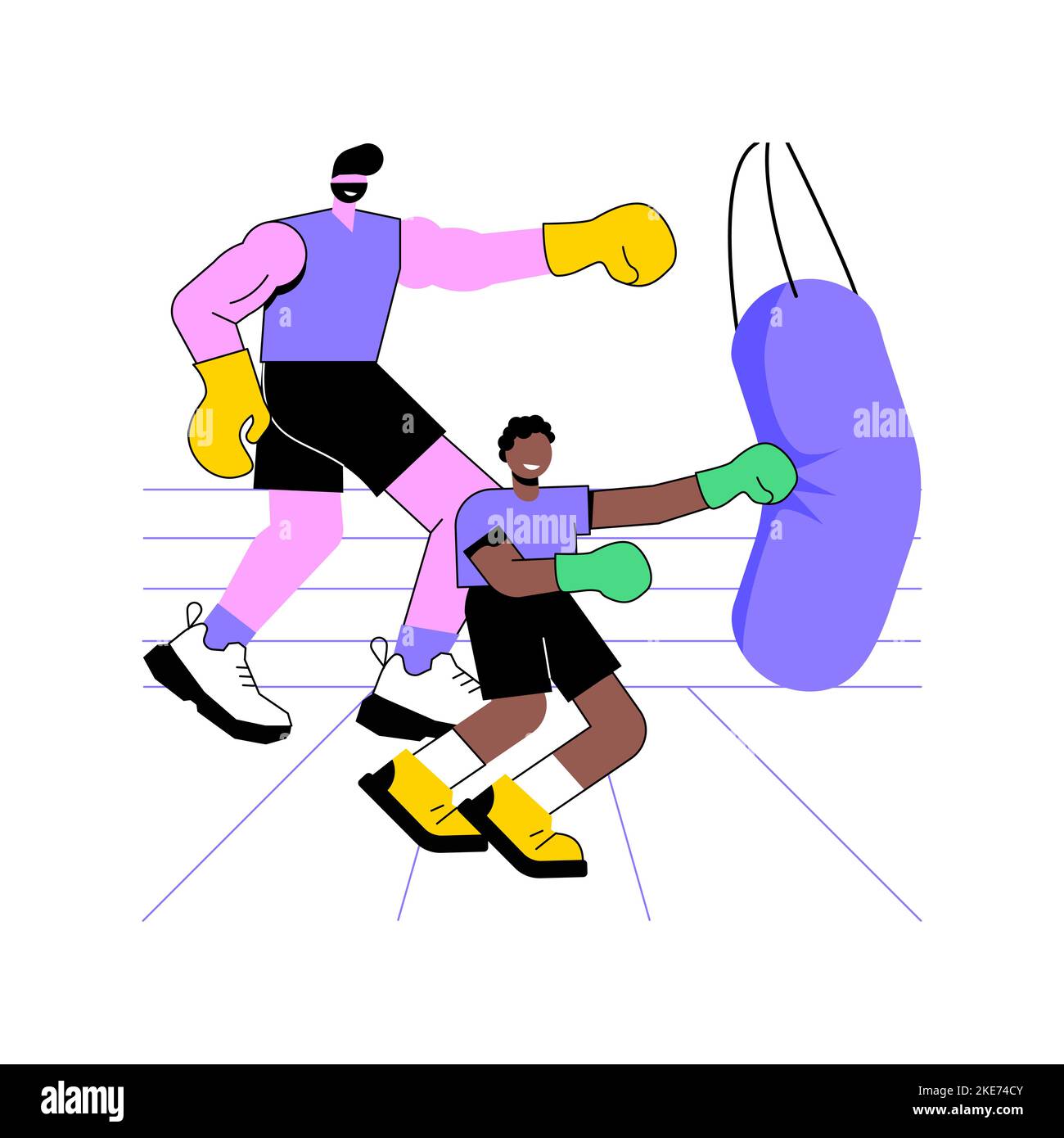 Boxing instructor isolated cartoon vector illustrations. Kickboxing ...