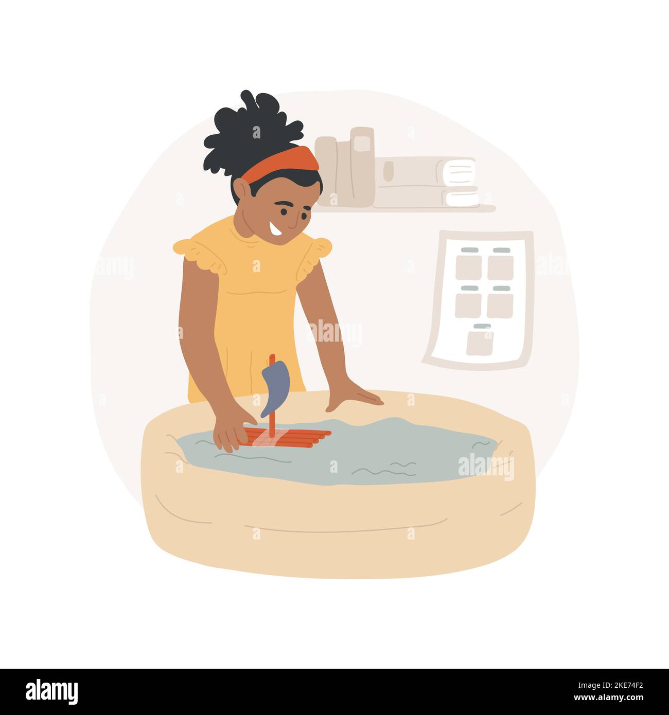 Build a boat isolated cartoon vector illustration. STEM project ...