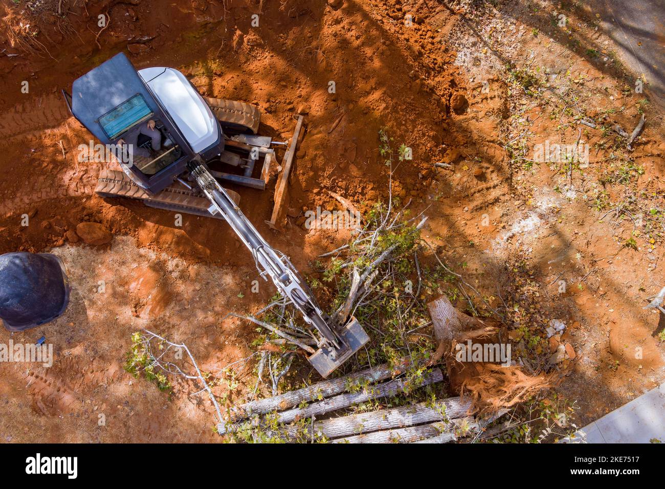 During landscaping work with tractors skid steers several sections of ...