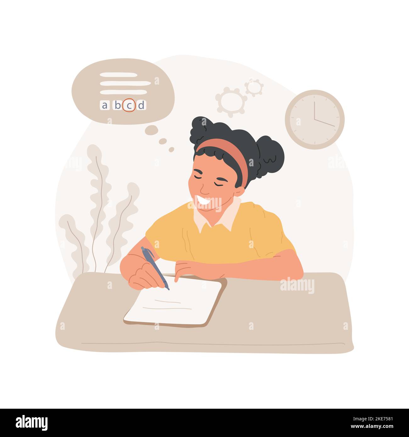 Entrance examination isolated cartoon vector illustration. Student ...