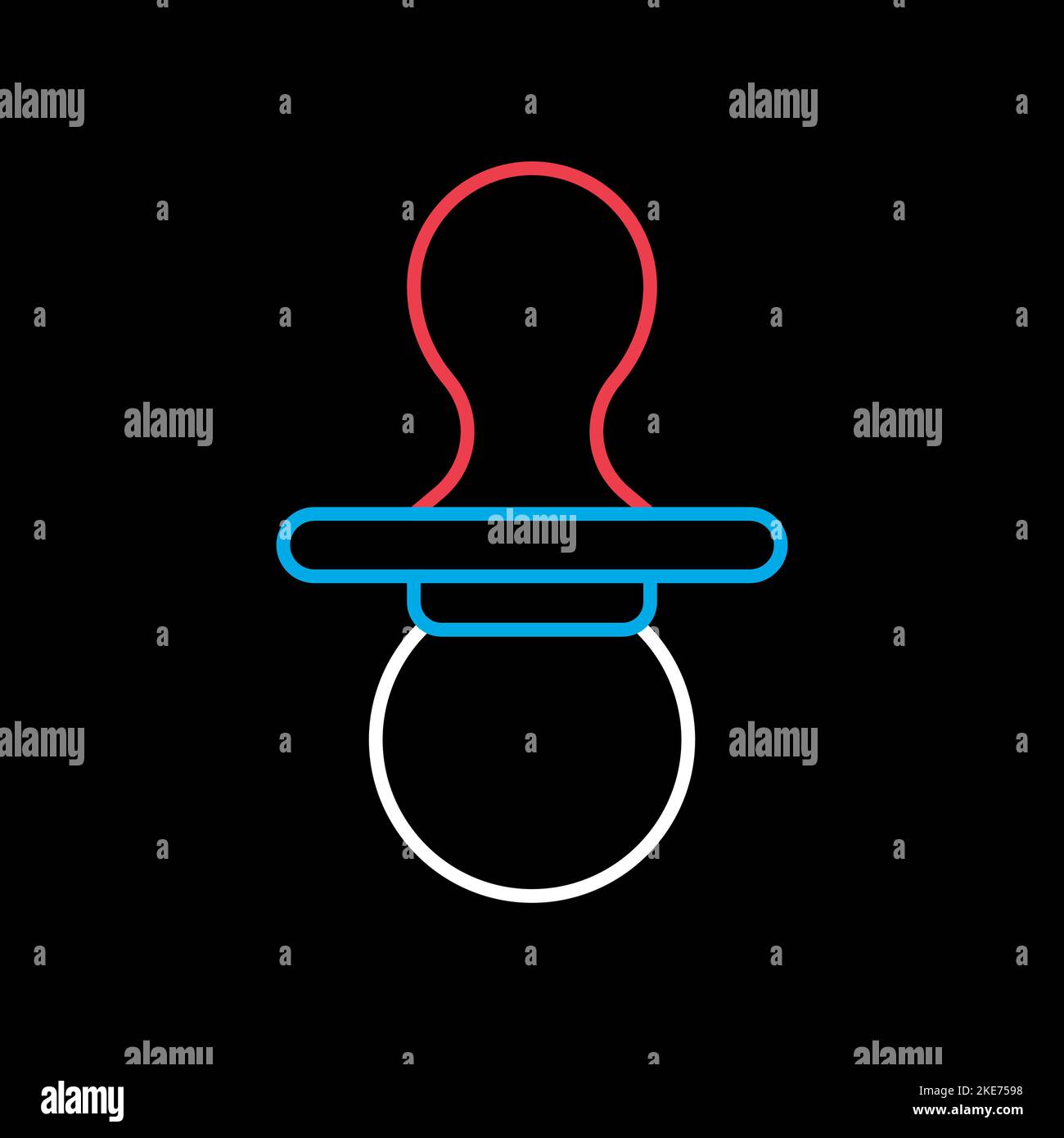 Baby dummy teat isolated vector on black background icon. Graph symbol ...