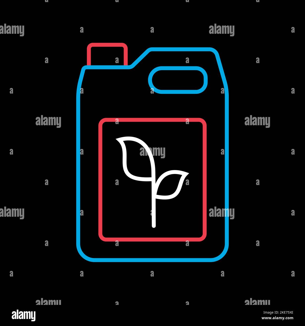 Canister of plant fertilizers isolated vector on black background icon ...