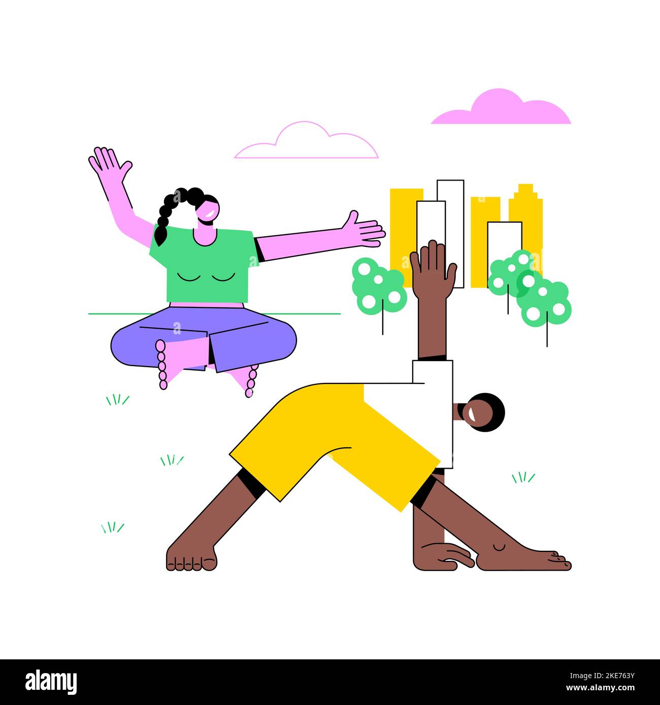 Post workout stretch isolated cartoon vector illustrations. Friends ...