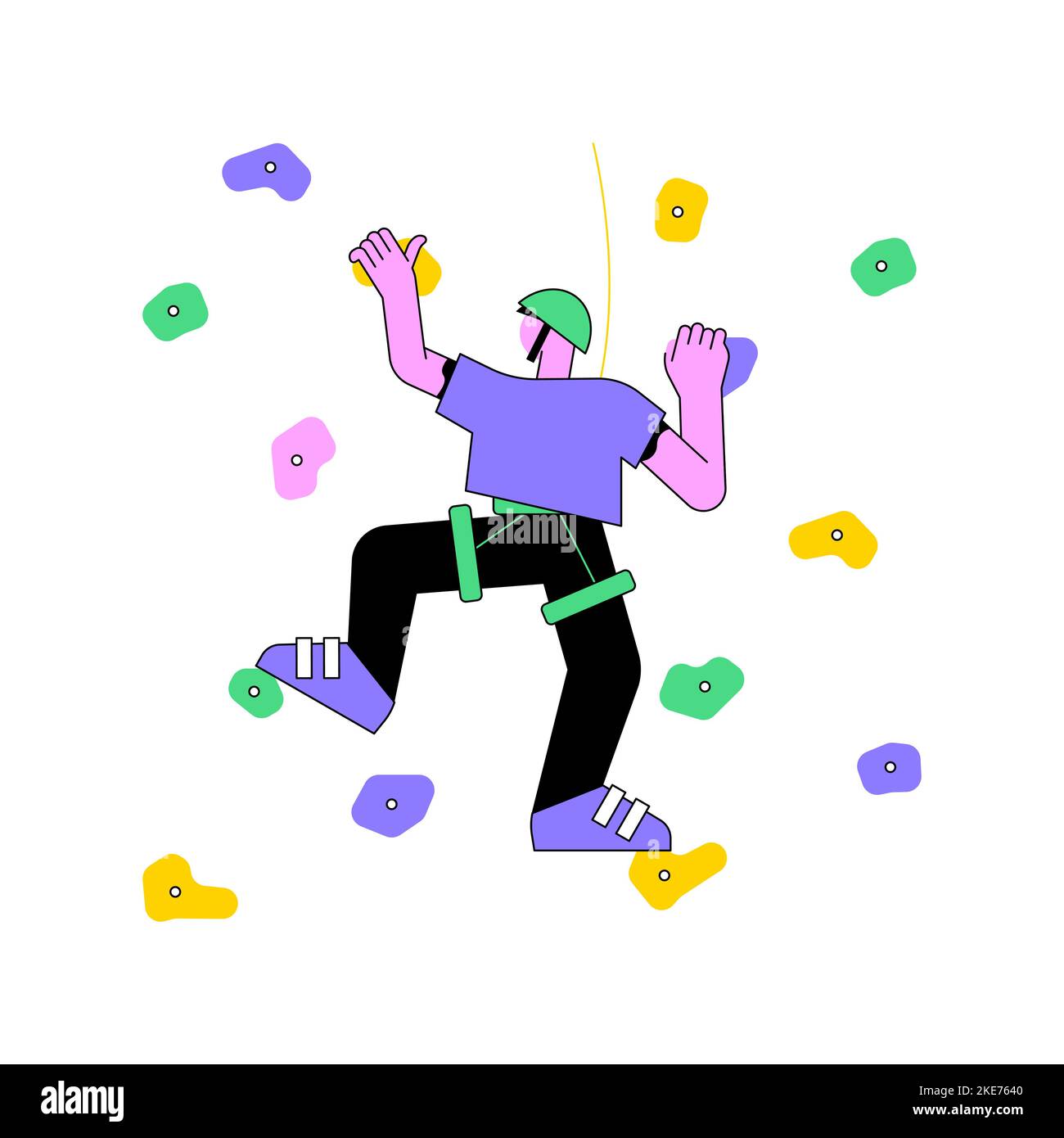 Professional climber isolated cartoon vector illustrations. Young man ...