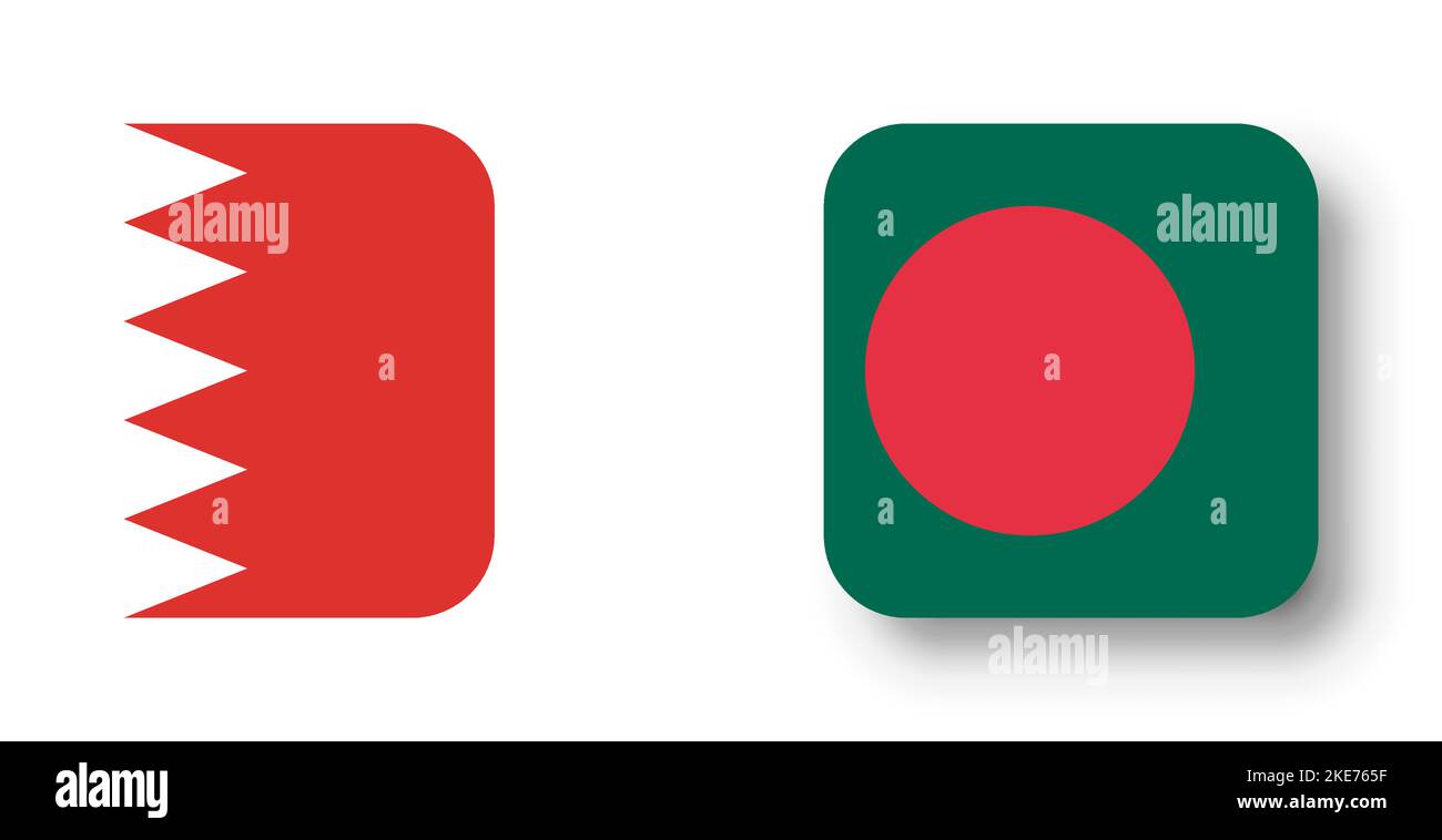 Bangladesh flag - flat vector square with rounded corners and dropped shadow Stock Vector Image ...