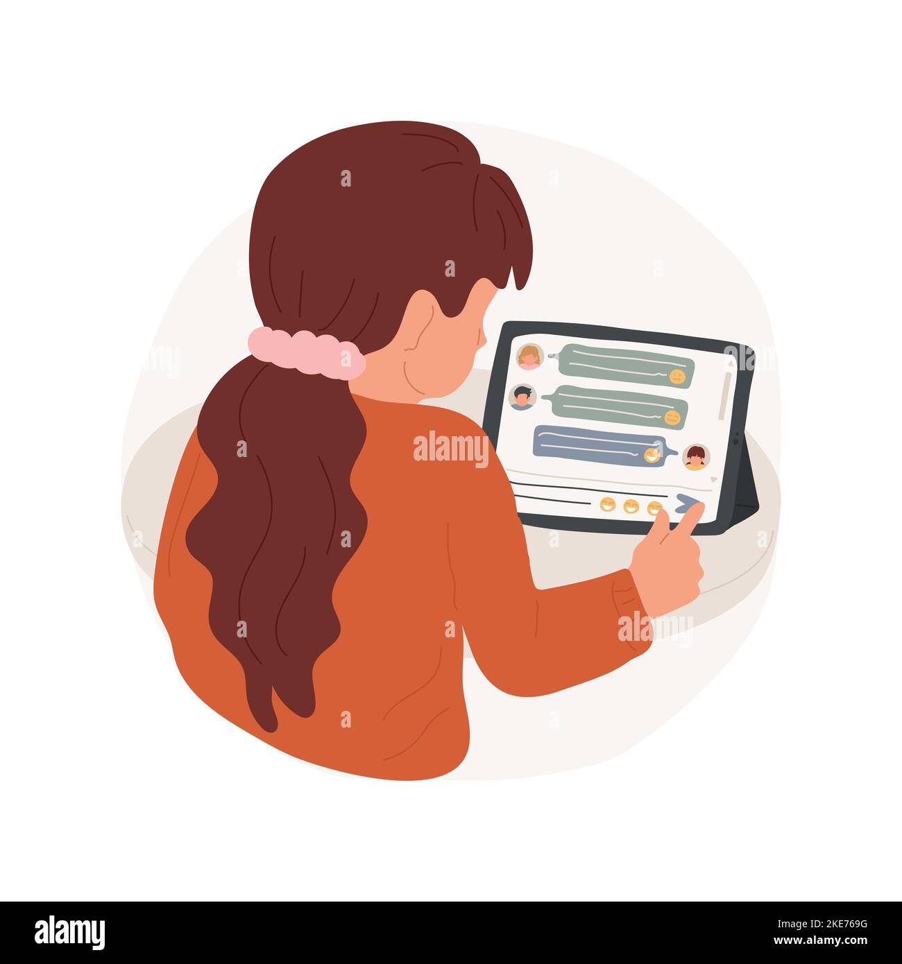 Group chat isolated cartoon vector illustration. Student socialization ...