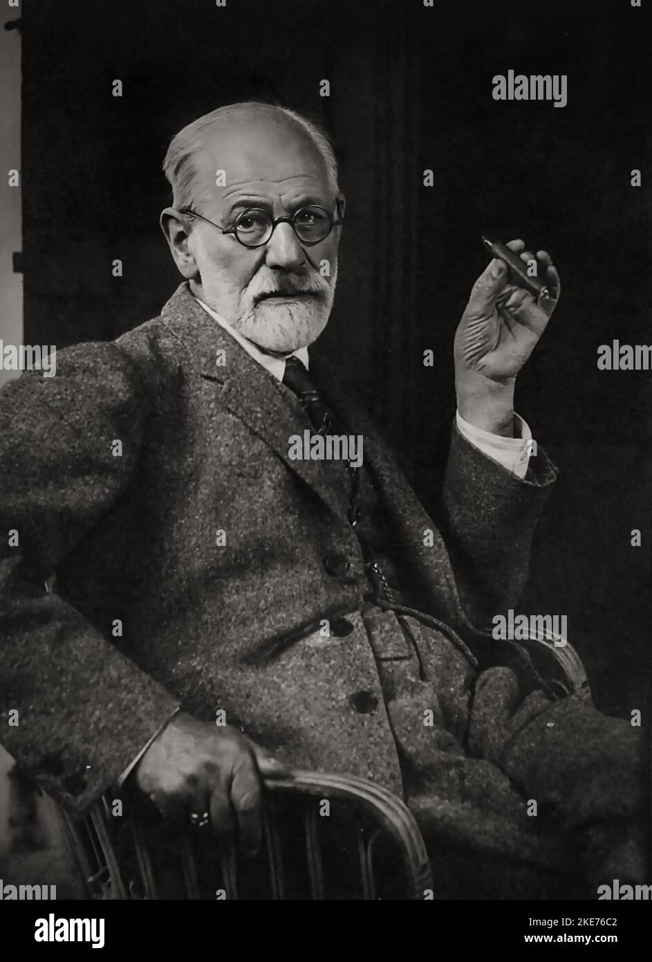 Portrait of Sigmund Freud by Max Halberstadt, circa 1921 retouched ...