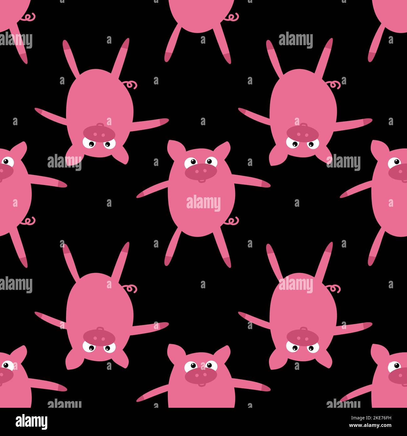 Farm animals cartoon seamless pigs pattern for wrapping paper and ...