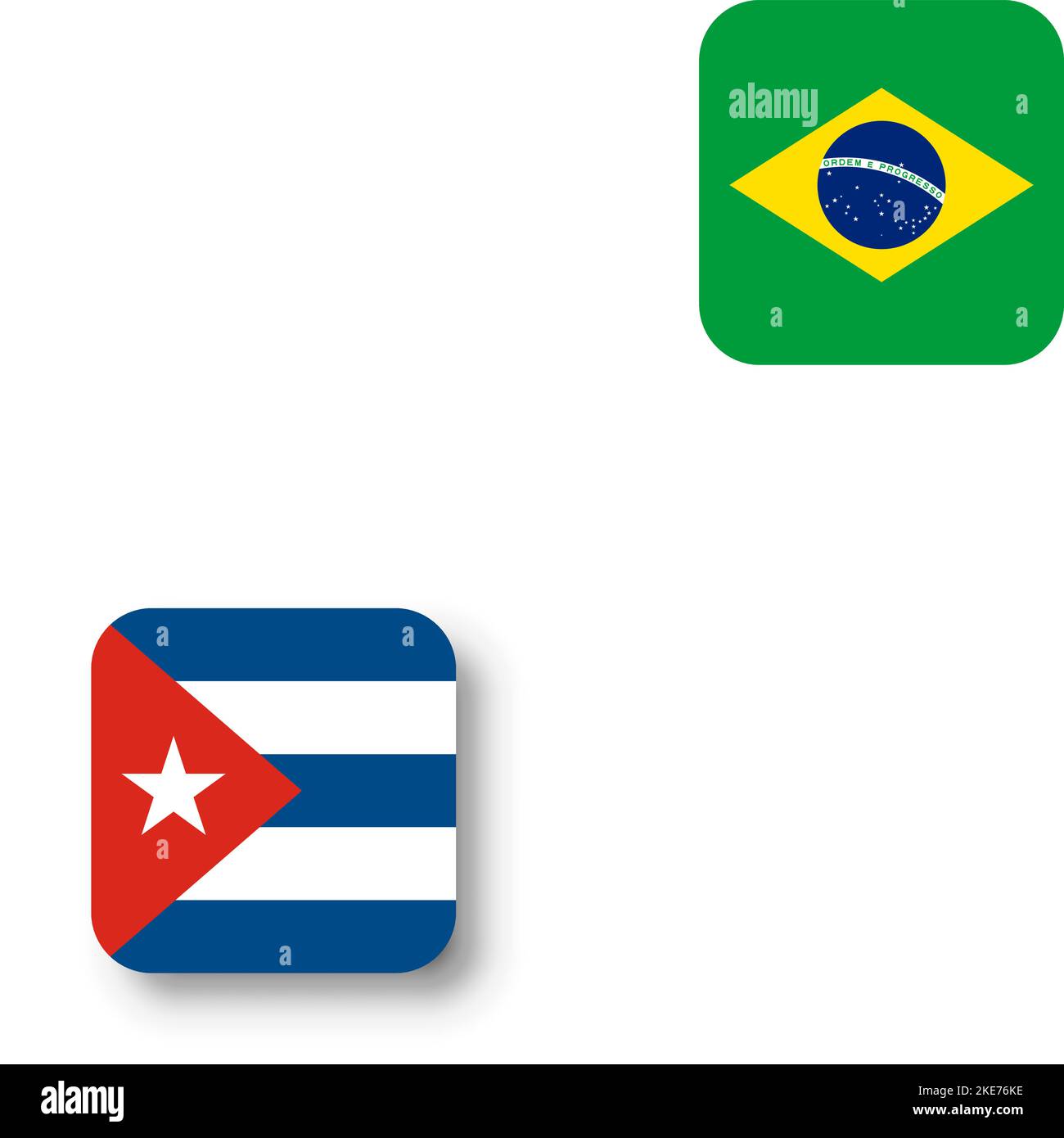 Cuba flag - flat vector square with rounded corners and dropped shadow Stock Vector Image & Art ...
