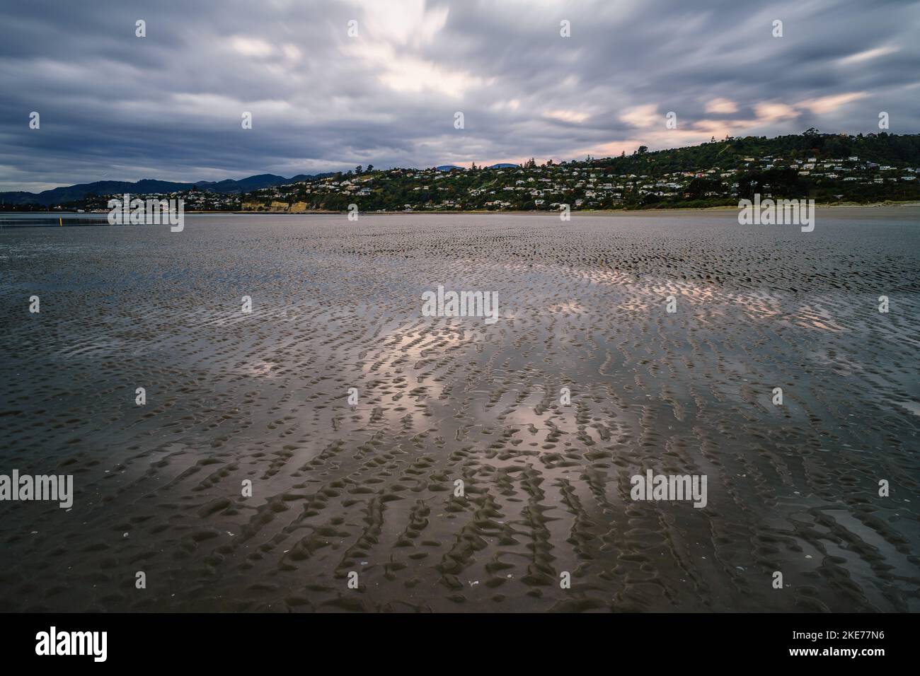 The Tahunanui Beach, Nelson, New Zealand at sunset Stock Photo - Alamy