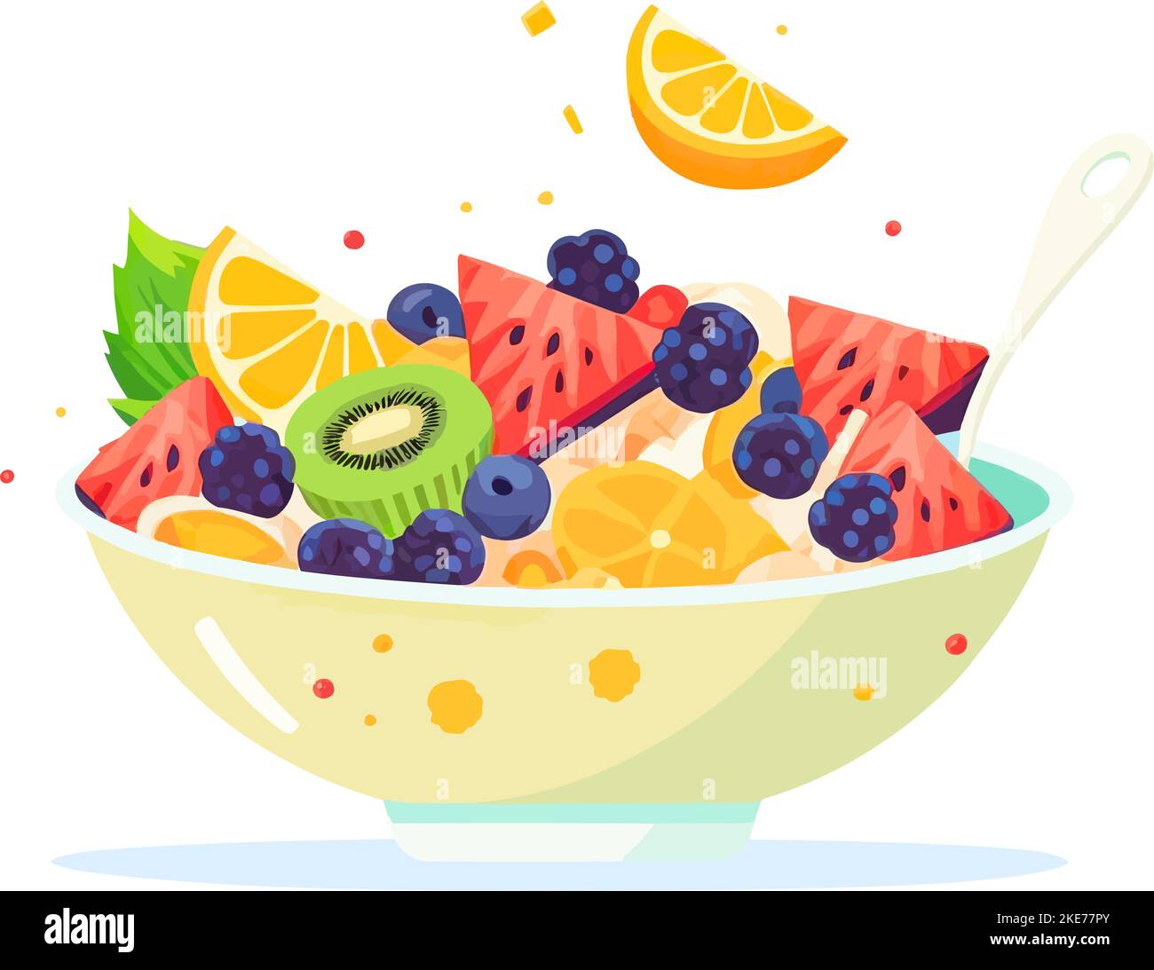 Fresh fruit bowl Stock Vector Images - Alamy