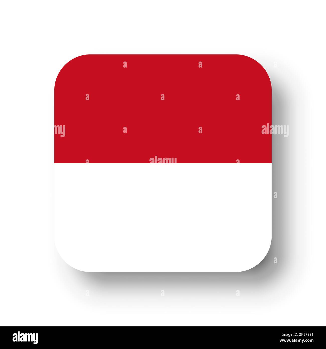 Monaco flag - flat vector square with rounded corners and dropped shadow Stock Vector Image ...