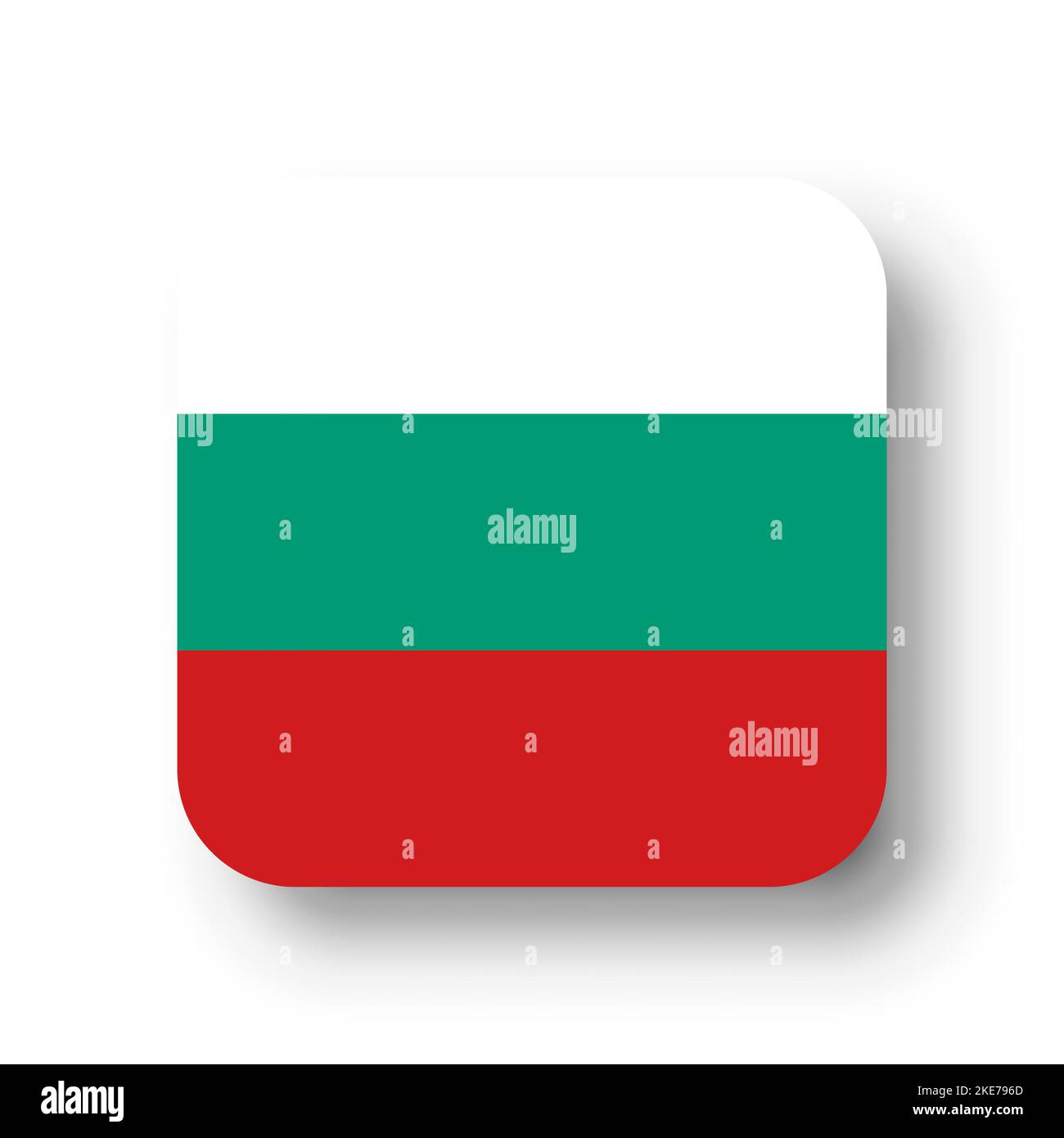 Bulgaria flag - flat vector square with rounded corners and dropped shadow Stock Vector Image ...