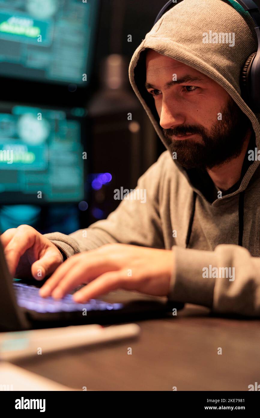 Hacking Developer Using Computer To Break System Firewall Hacking Security Server Dangerous 9041