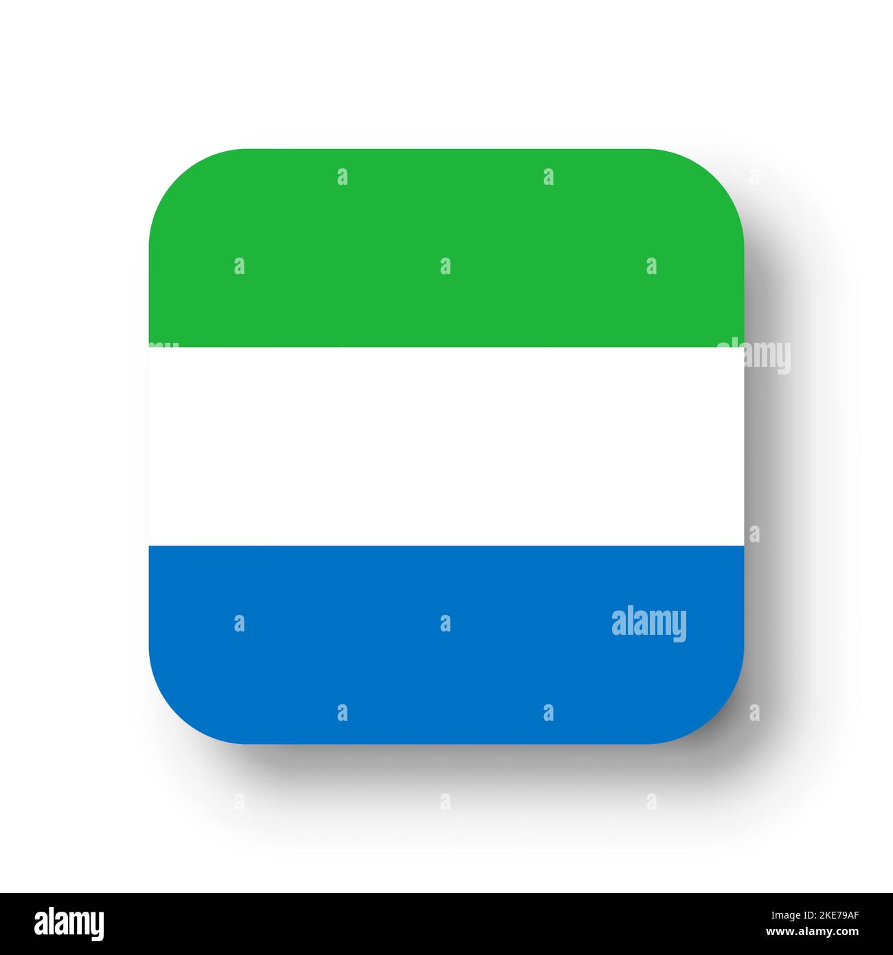 Sierra Leone flag - flat vector square with rounded corners and dropped shadow Stock Vector ...