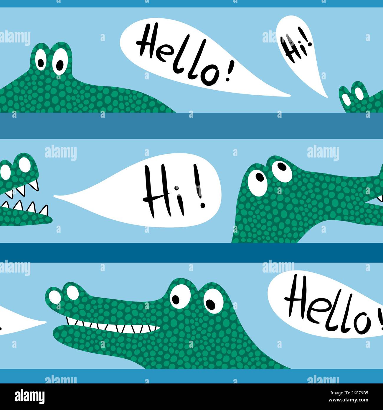 Cartoon animals seamless crocodile dragon dinosaur monsters pattern for ...