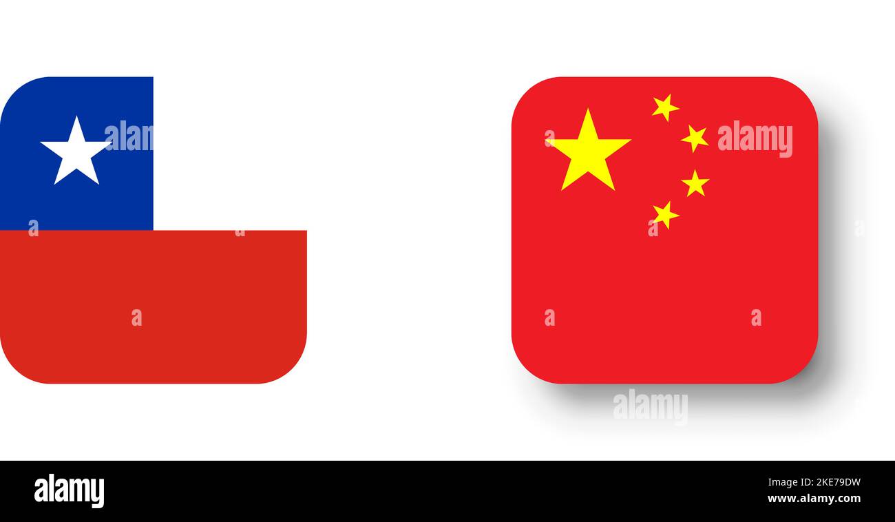 China flag - flat vector square with rounded corners and dropped shadow Stock Vector Image & Art ...