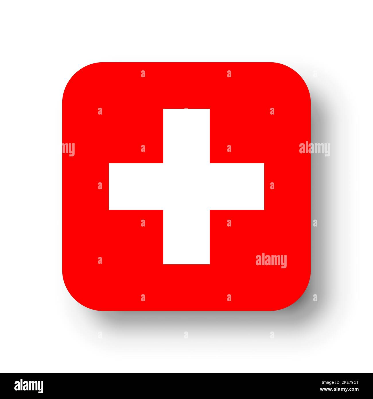 Switzerland flag - flat vector square with rounded corners and dropped shadow Stock Vector Image ...
