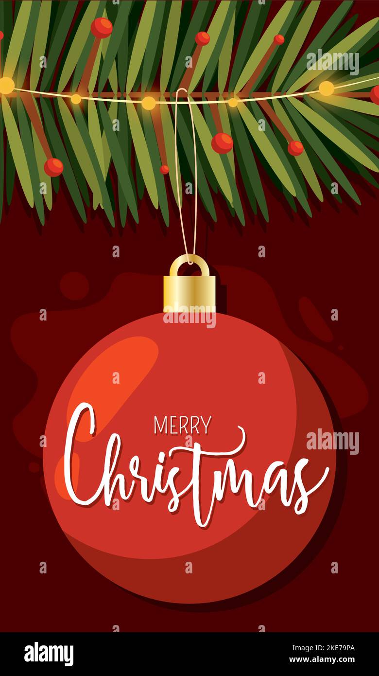 Colored christmas invitational card with tree ball Vector Stock Vector ...