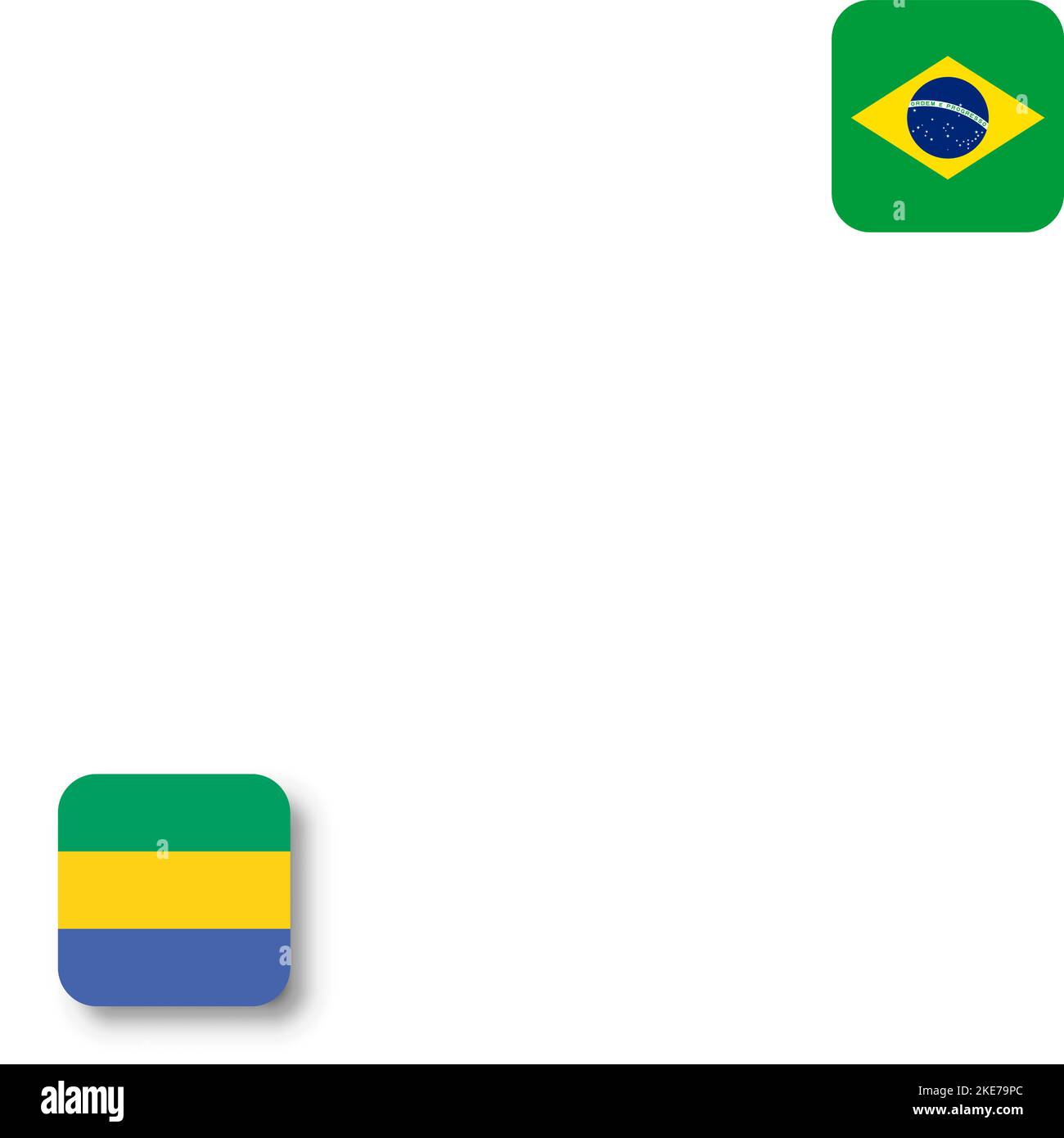 Gabon flag - flat vector square with rounded corners and dropped shadow Stock Vector Image & Art ...