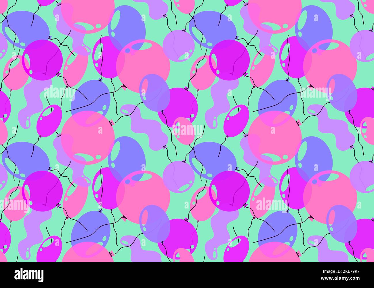 Festive cartoon seamless balloons pattern for wrapping paper and ...