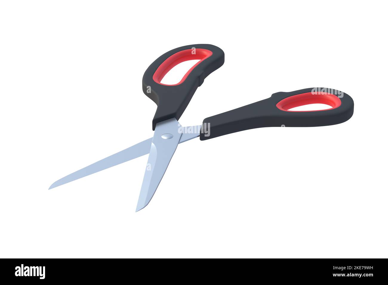 Opened scissors isolated on white background. 3d render Stock Photo - Alamy
