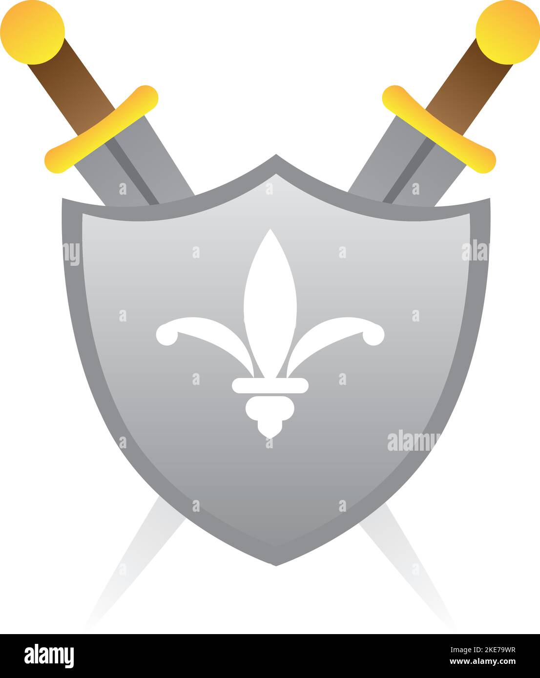Isolated swords weapon with shield medieval icon Vector Stock Vector ...