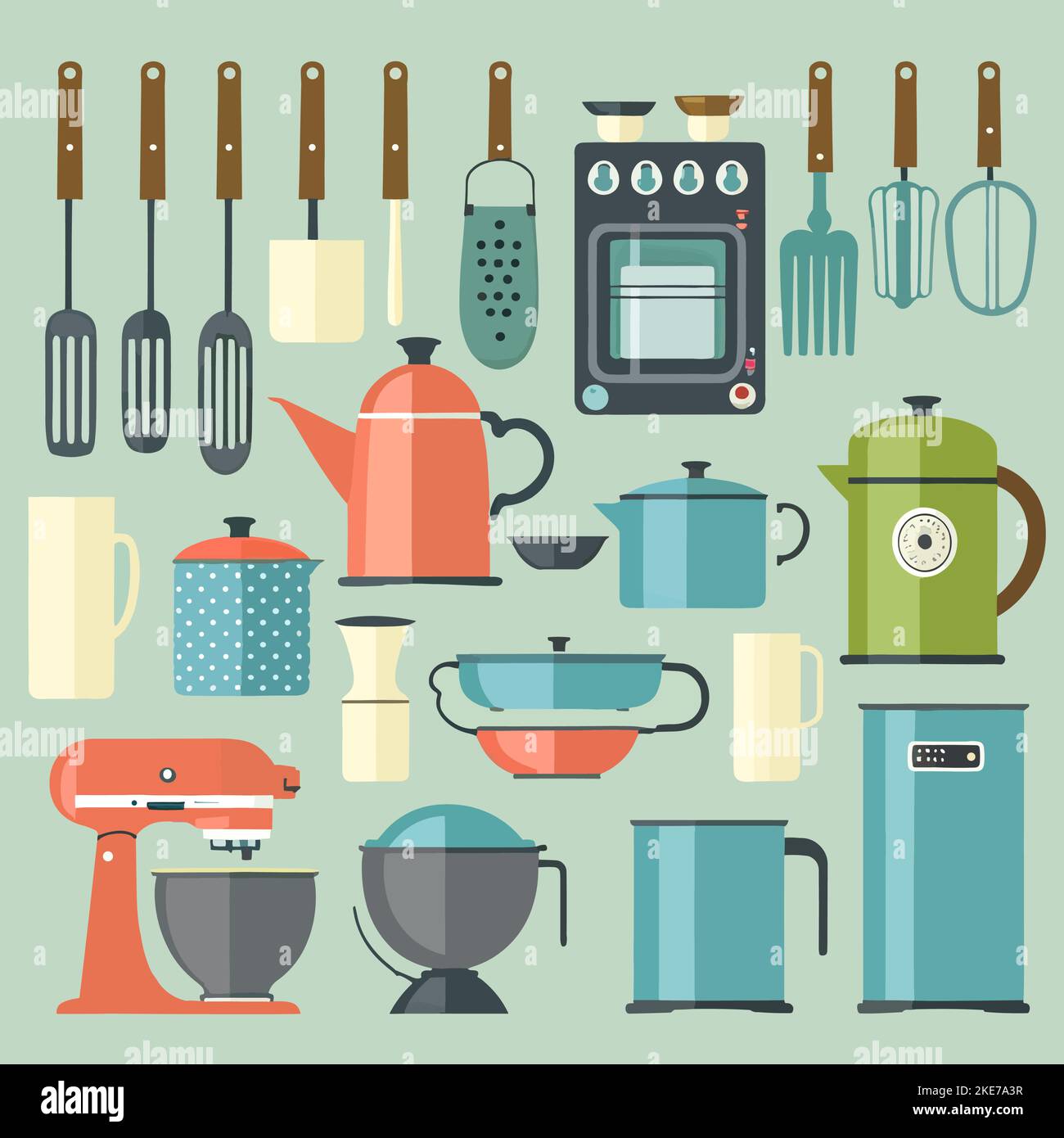 Kitchen utensils graphic hi-res stock photography and images - Alamy