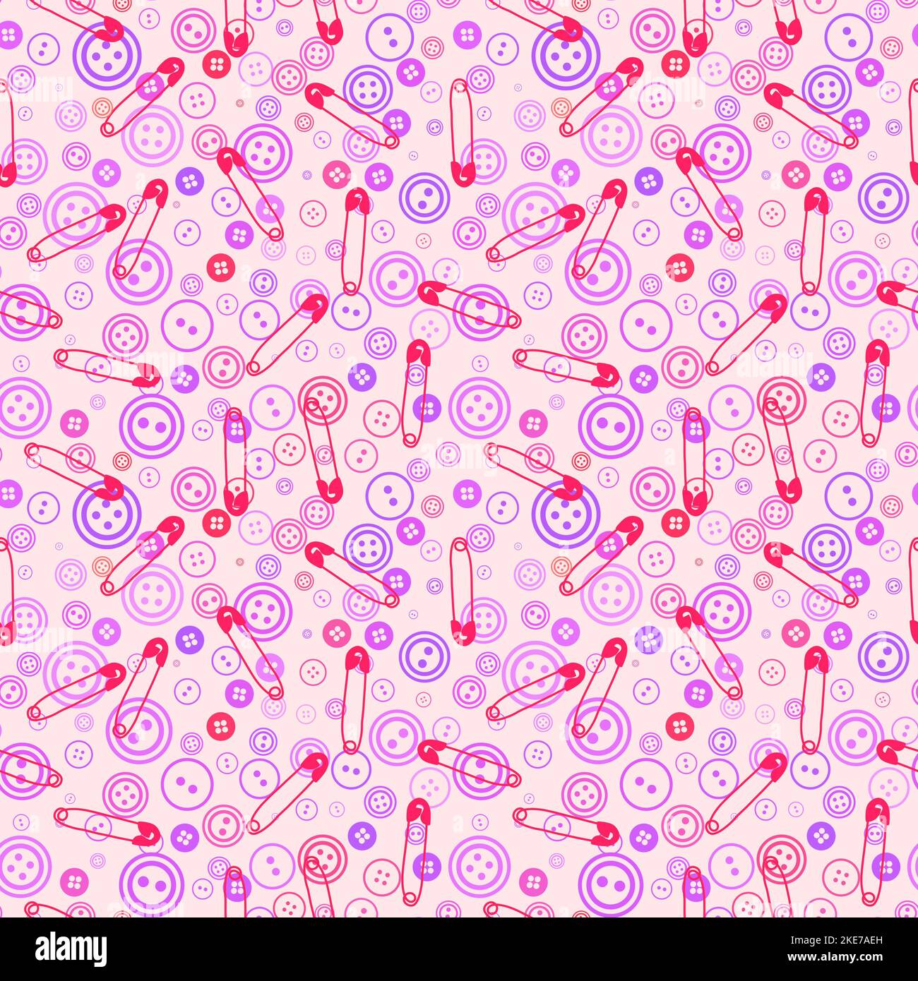 Sewing buttons and pins seamless hobbies pattern for fabrics and linens ...