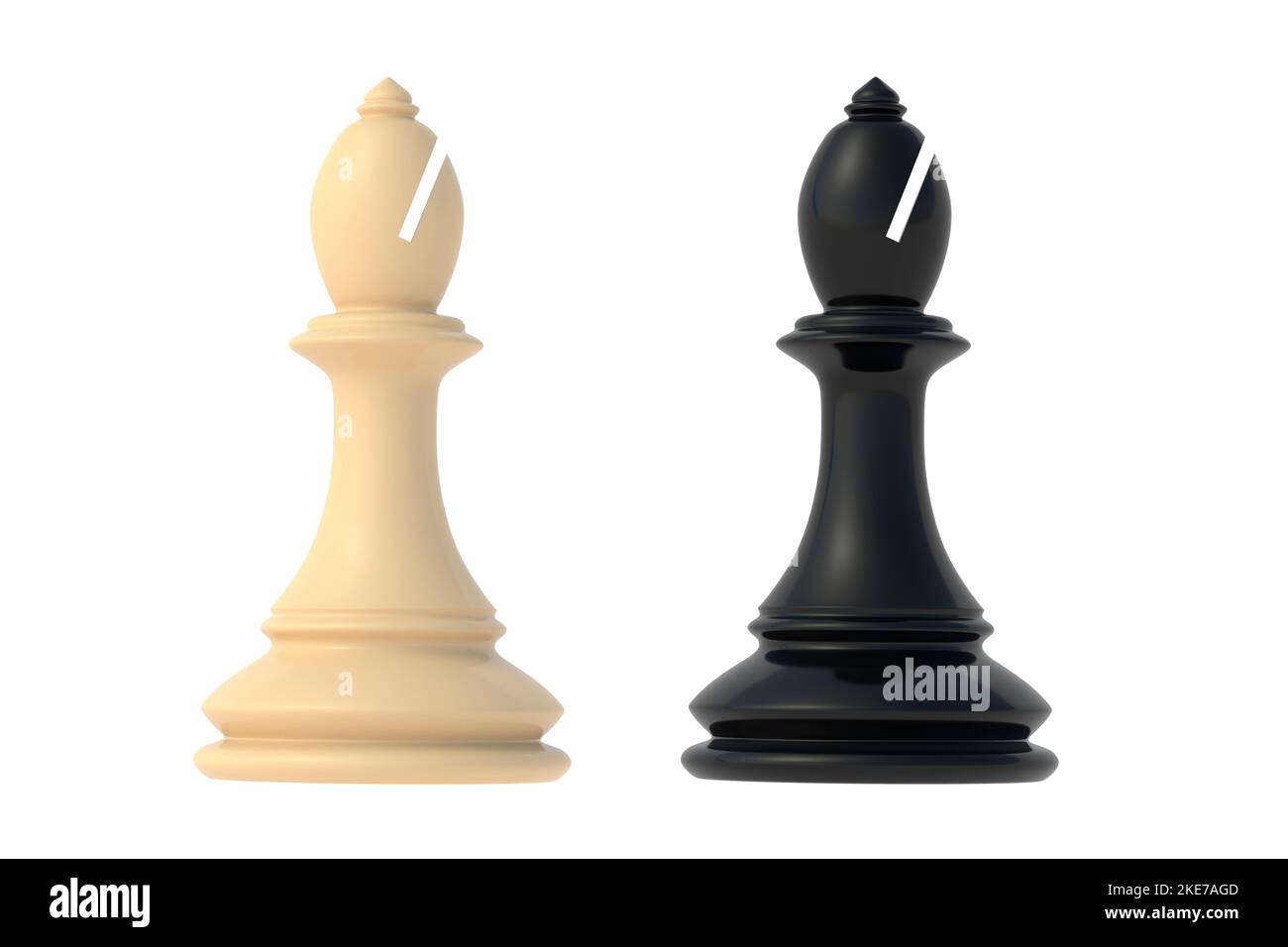 Chess figure bishop isolated on white background. 3d render Stock Photo ...
