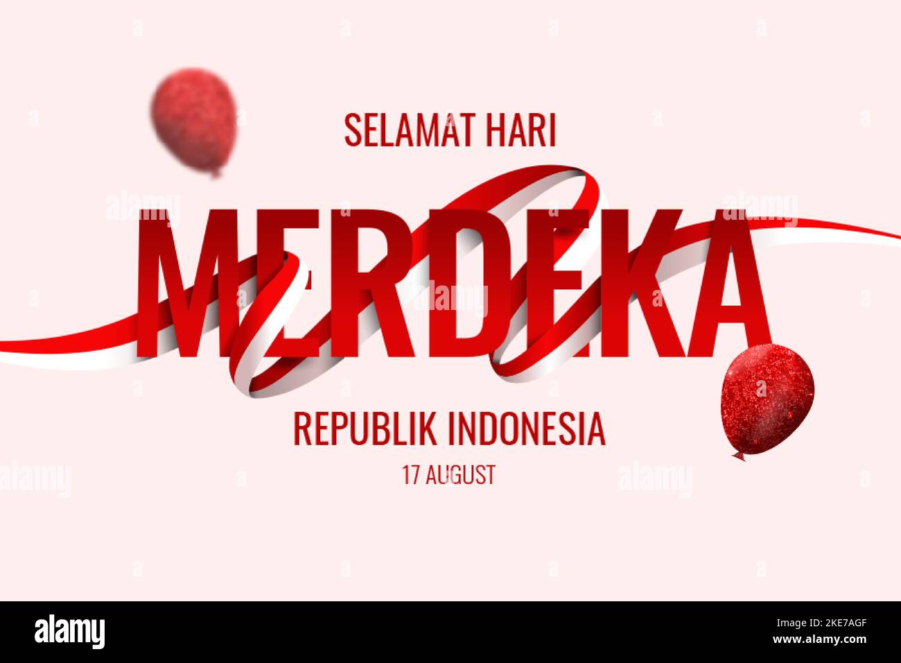 Indonesia independence day social media banner merdeka text decorated ...