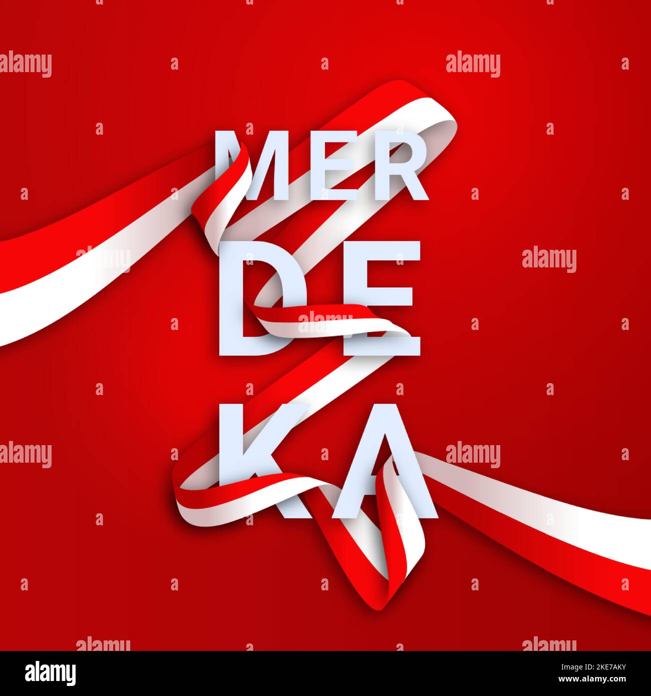 Indonesia independence day social media banner merdeka text decorated ...