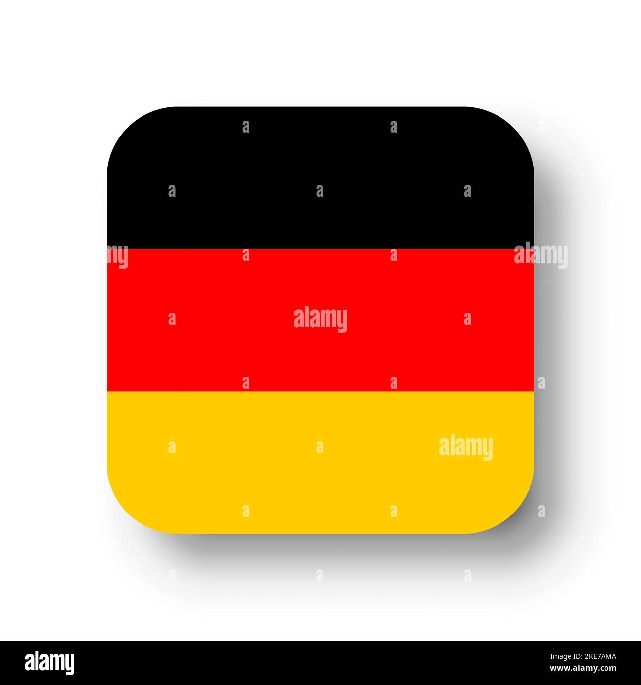 Germany flag - flat vector square with rounded corners and dropped ...