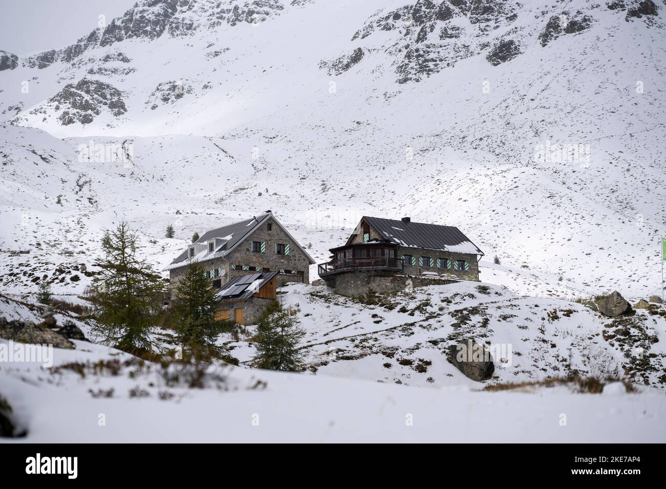 The Friedrichshafener Hütte (2,138 metres) lies in the Verwall ...