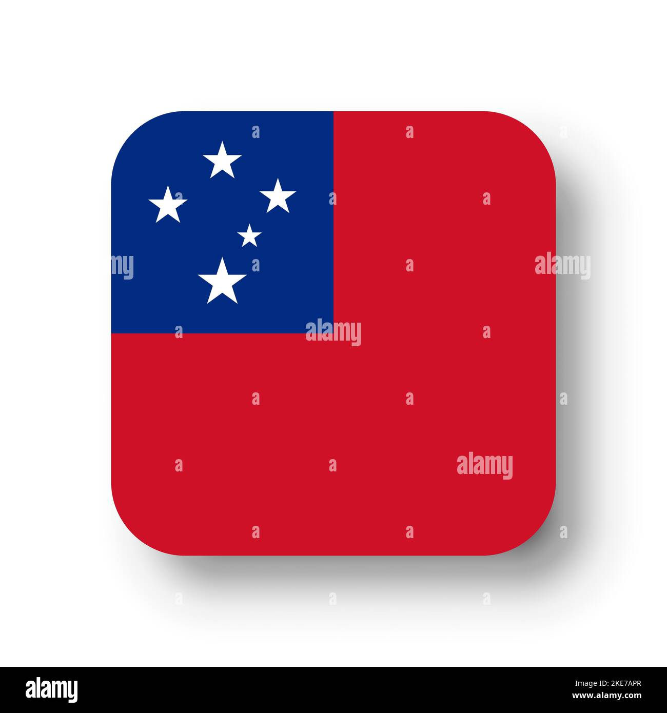 Samoa flag - flat vector square with rounded corners and dropped shadow Stock Vector Image & Art ...