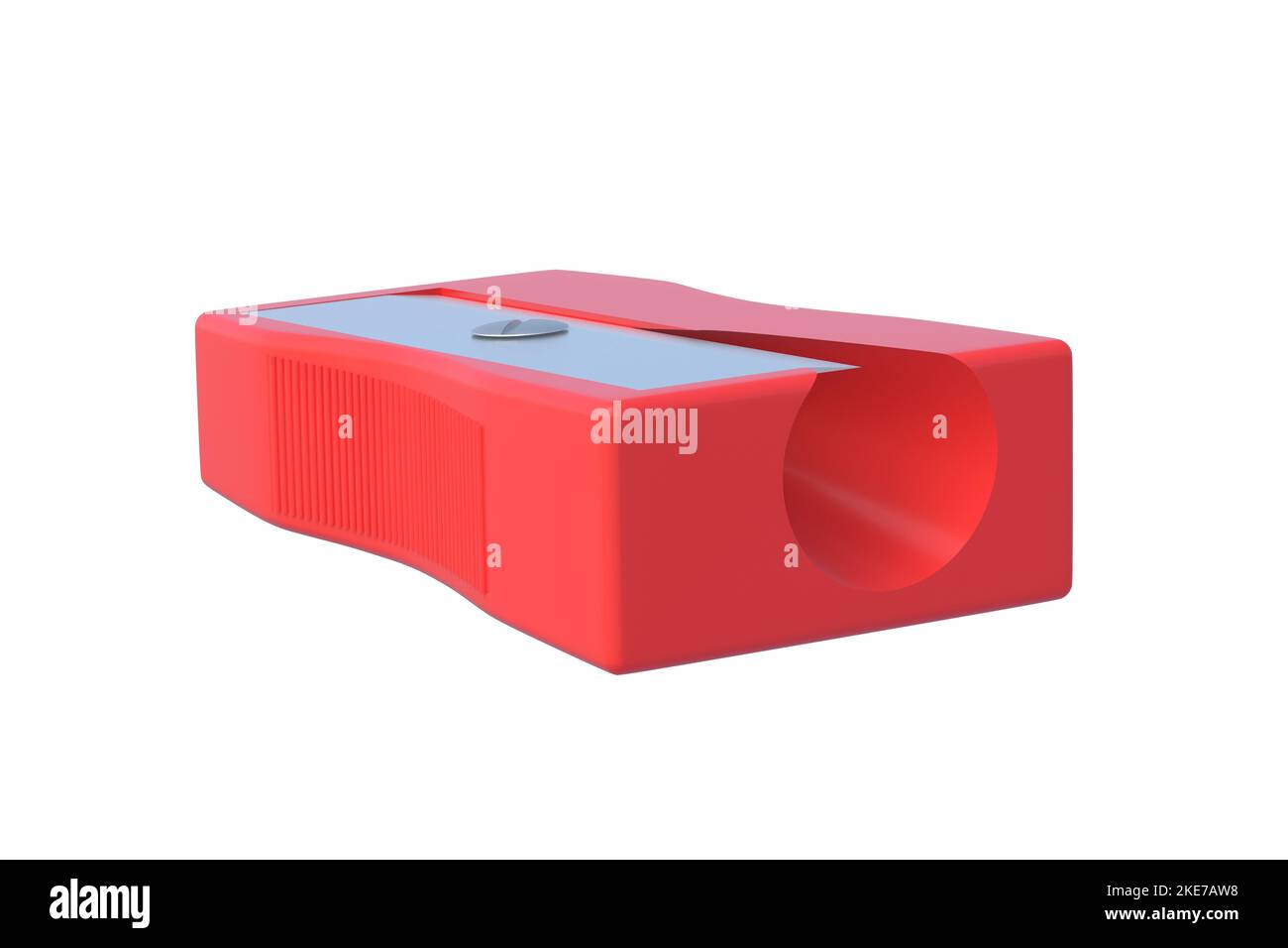 Red pencil sharpener isolated on white background. 3d render Stock ...