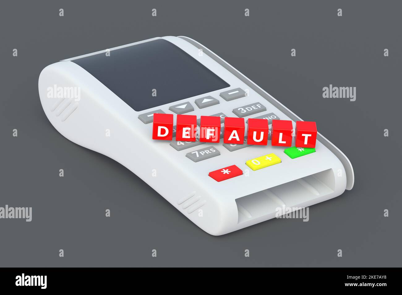 Word default on cubes on cash machine. Financial crisis. Default on ...