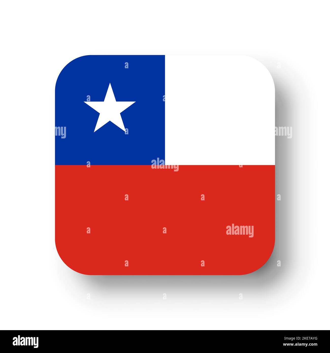 Chile flag - flat vector square with rounded corners and dropped shadow Stock Vector Image & Art ...
