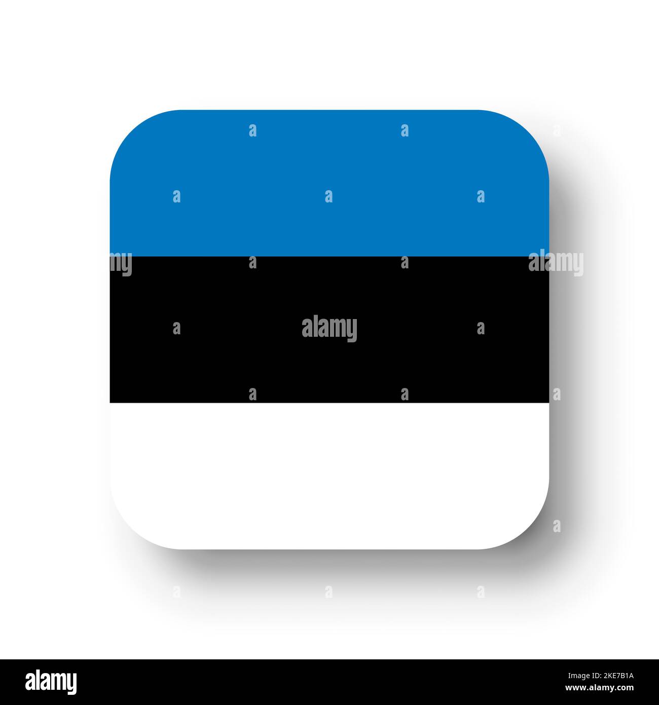 Estonia flag - flat vector square with rounded corners and dropped shadow Stock Vector Image ...