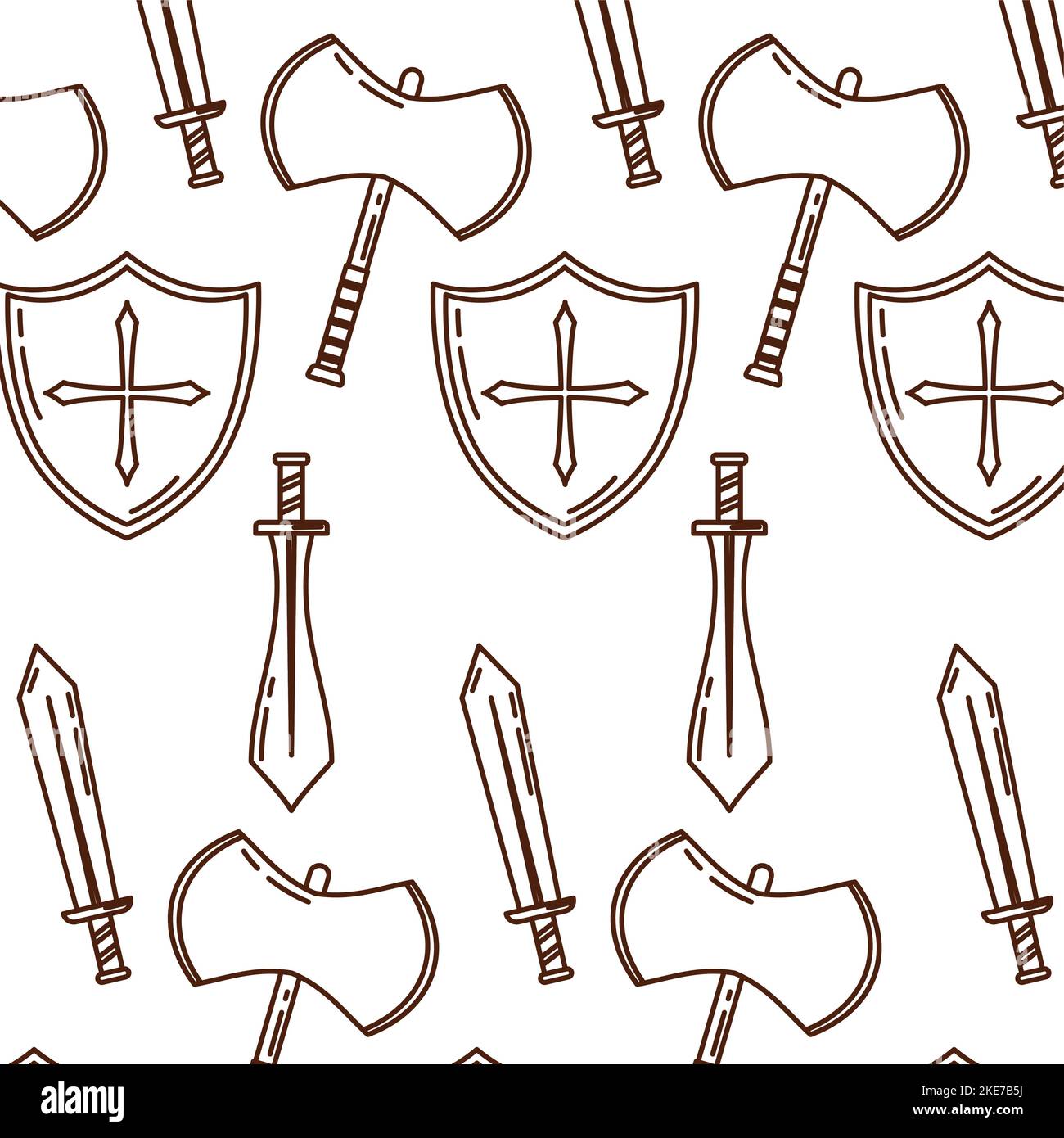 Seamless pattern background with medieval weapons icon Vector Stock Vector Image & Art - Alamy