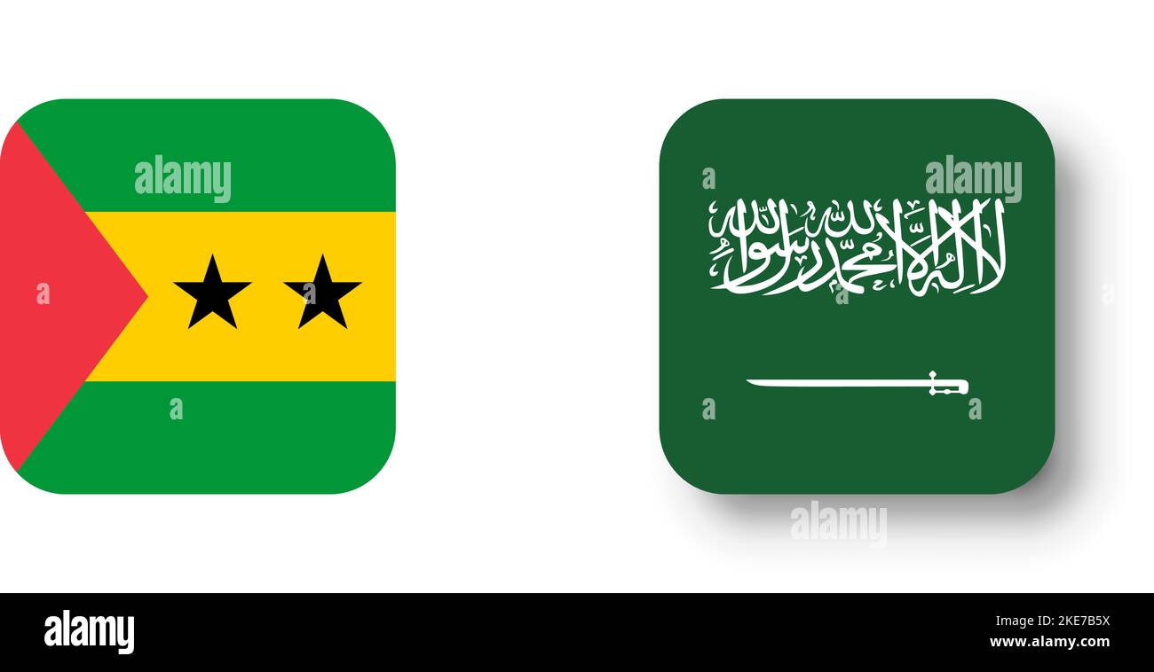 Saudi Arabia flag - flat vector square with rounded corners and dropped ...