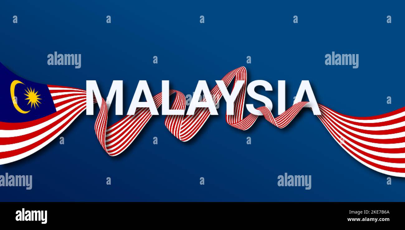 Malaysia text decorated with a wavy flag Stock Vector Image & Art - Alamy