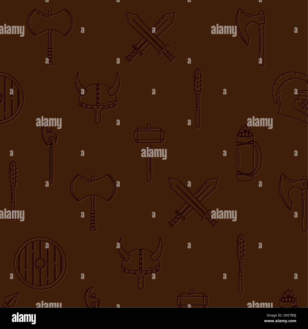 Seamless pattern background with medieval weapons icon Vector Stock ...