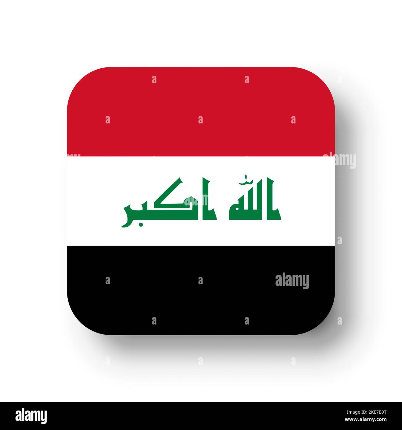 Iraq flag - flat vector square with rounded corners and dropped shadow Stock Vector Image & Art ...