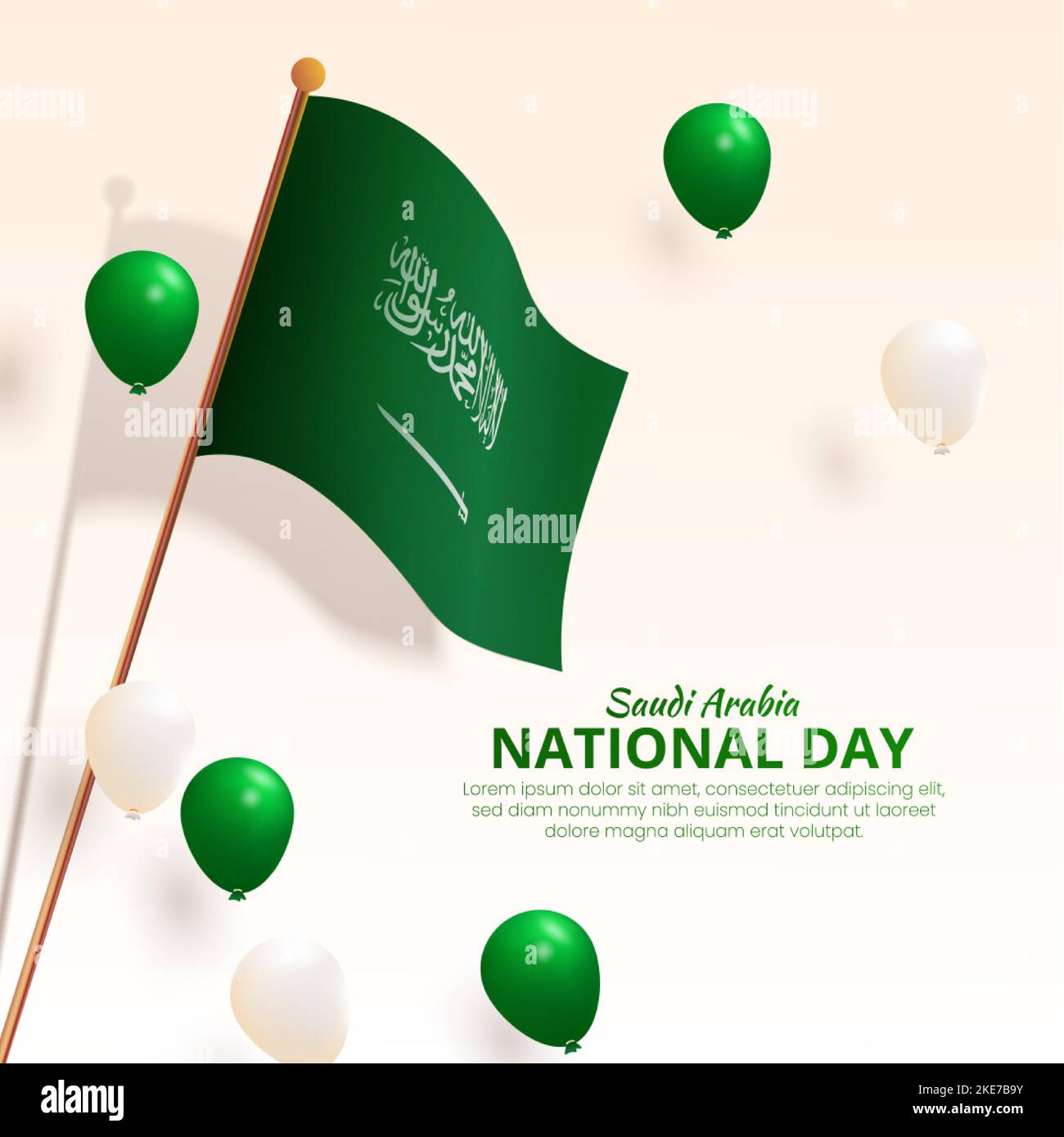 Saudi Arabia National Day Social Media Banner Template Stock Vector ...